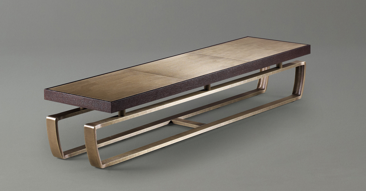 Saint Moritz: Coffee Table in Bronze with Wooden Top | Promemoria