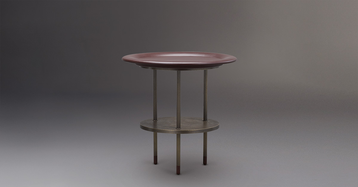Alì Babà: Tray Table in Bronze or Leather | Promemoria